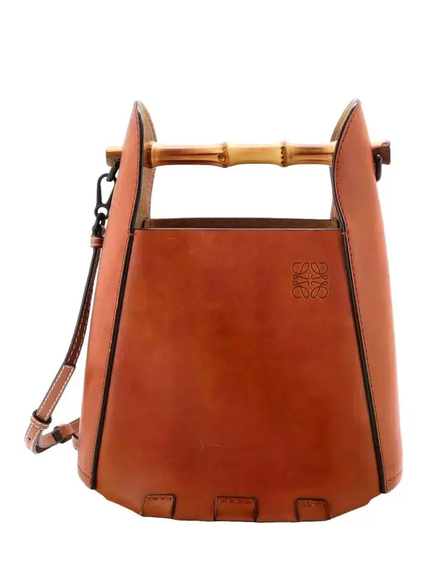 Loewe Bamboo Leather Bucket Bag - Brown