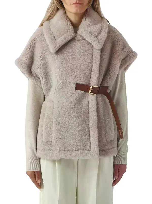 Max Mara Teddy Belted Cape - Neutrals