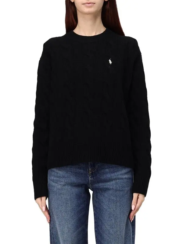 Polo Ralph Lauren Cable-knit Wool Sweater With Embroidered Pony Logo - Black