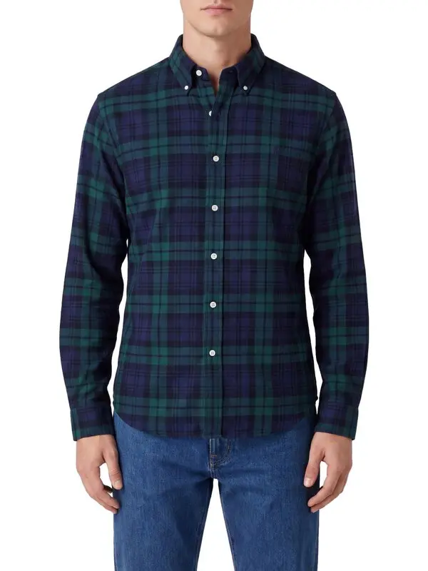 Polo Ralph Lauren Check Cotton Shirt With Button-down Collar - Blue