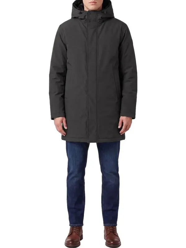 Herno Knee-length Polyester Parka With Adjustable Hood And Fleece Lining - Black