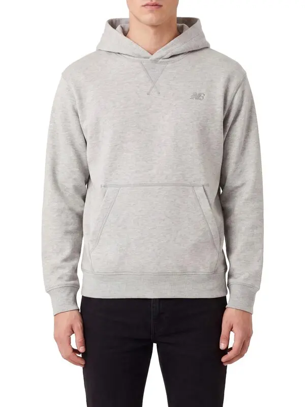 NEW BALANCE Athletics French Terry Hoodie In Cotton With A Relaxed Fit - Grey