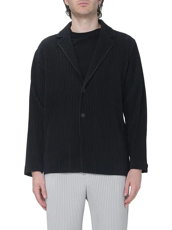 Issey Miyake Single-breasted Plissé Blazer Homme Plissé In Technical Fabric - Black