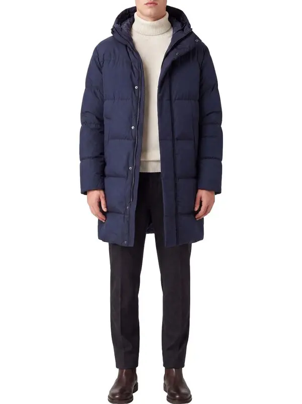 Herno Long Quilted Nylon Down Jacket With Hood And Concealed Fastening - Grey