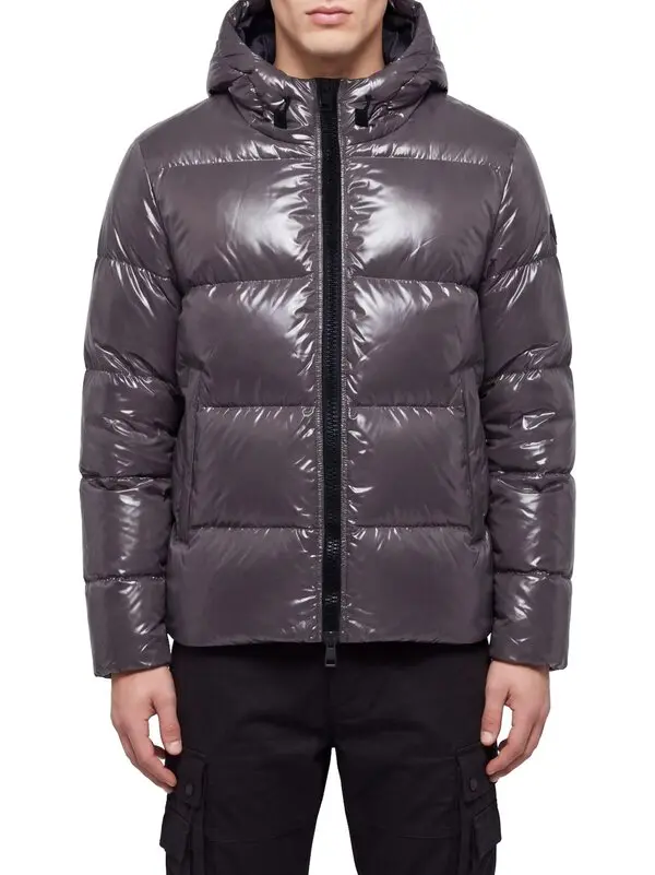 Herno Short Quilted Nylon Down Jacket With Hood And Zip Closure - Brown