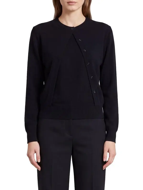 SEMICOUTURE Ribbed Wool And Cashmere Crewneck Sweater - Black