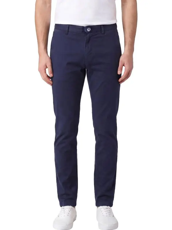 Incotex Slim Fit Chino Pants In Stretch Cotton With A Mid-rise Waist - Blue