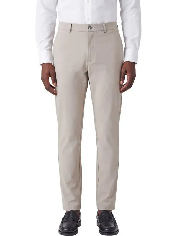 RRD Slim Fit Chino Trousers In Technical Jersey With Mid-rise Waist - Brown