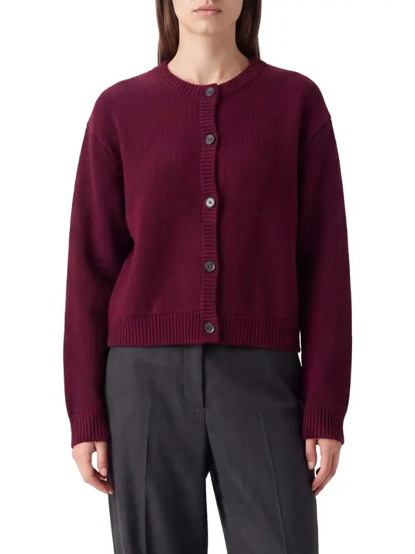 LISA YANG Pure Cashmere Crewneck Cardigan With Button Closure - Violet