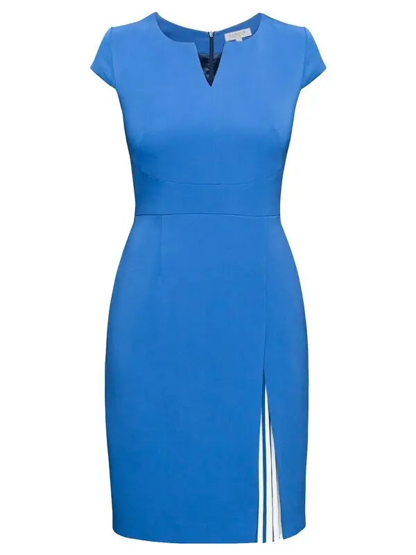 RUMOUR LONDON Mariana Stretch-crepe Dress With Capped Shoulder & Pleated Deatail - Blue