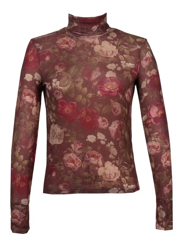 FLORA BY ALEXANDRIA Olivia Turtleneck In Pressed Rose - Red