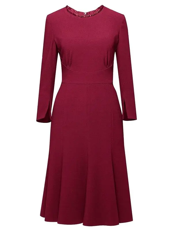 RUMOUR LONDON Christina Burgundy Fluted Dress - Red