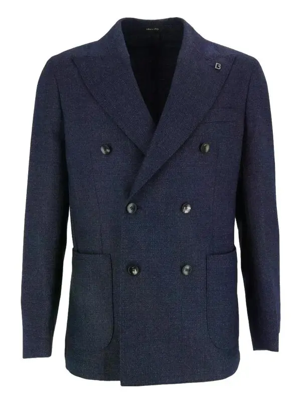 BRERA Double-breasted Peak-lapel Jacket - Blue