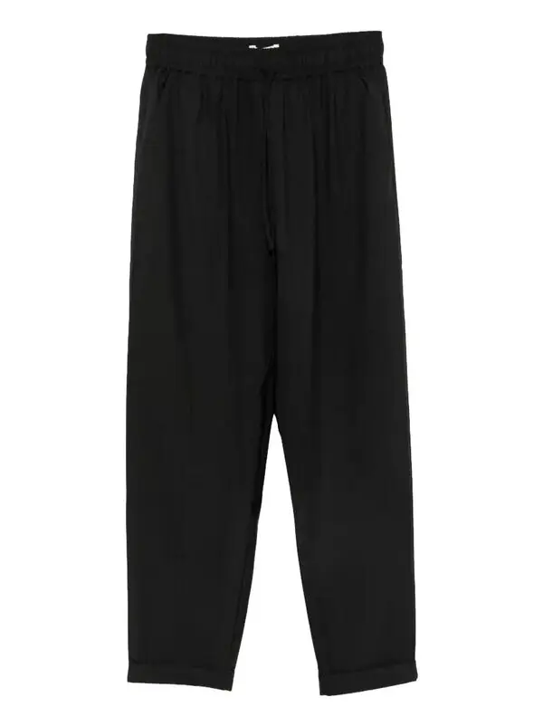 PSOPHIA Drawstring-waistband Tapered Trousers - Black