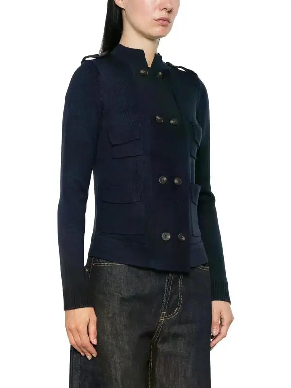 PSOPHIA Double-breasted Military Cardigan - Blue