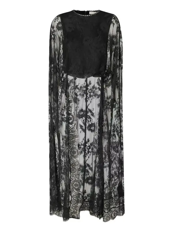 Zimmermann Floral-lace Cape Top - Black