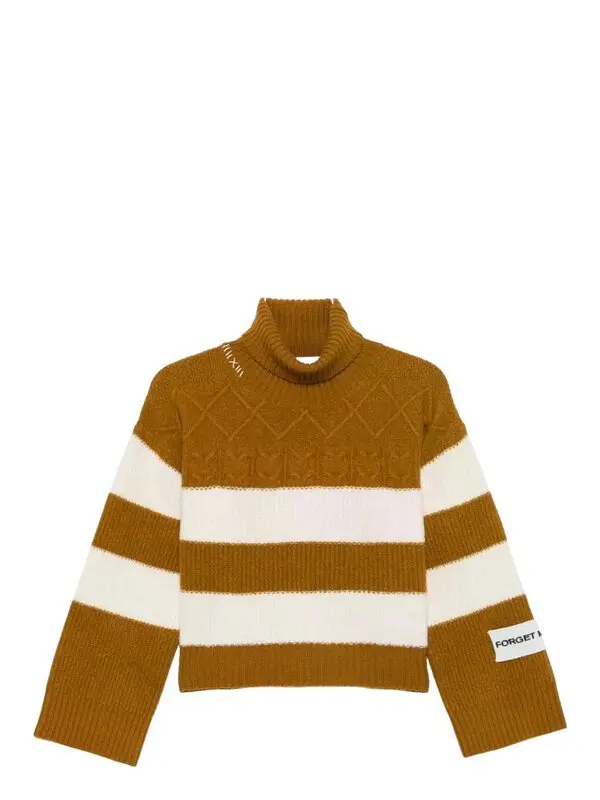 Erika Cavallini Striped Cable-knit Sweater - Brown