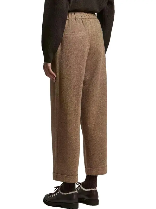 Peserico Elasticated-waistband Turn-up Trousers - Brown