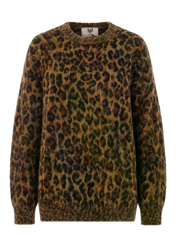 ANIYE BY Felly Leopard-print Distressed Sweater - Brown