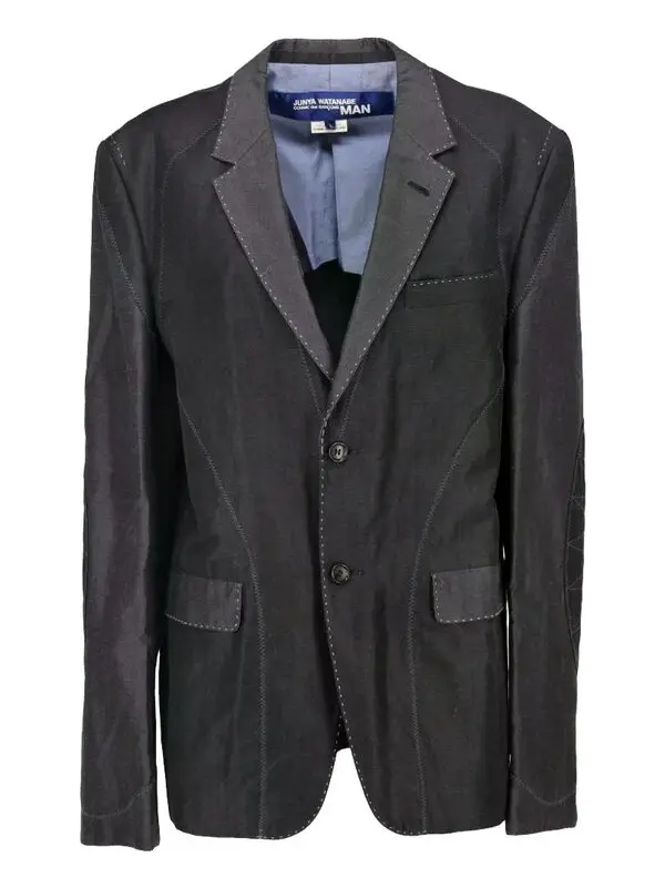 Junya Watanabe Contrast-lapel Topstitched Jacket - Grey