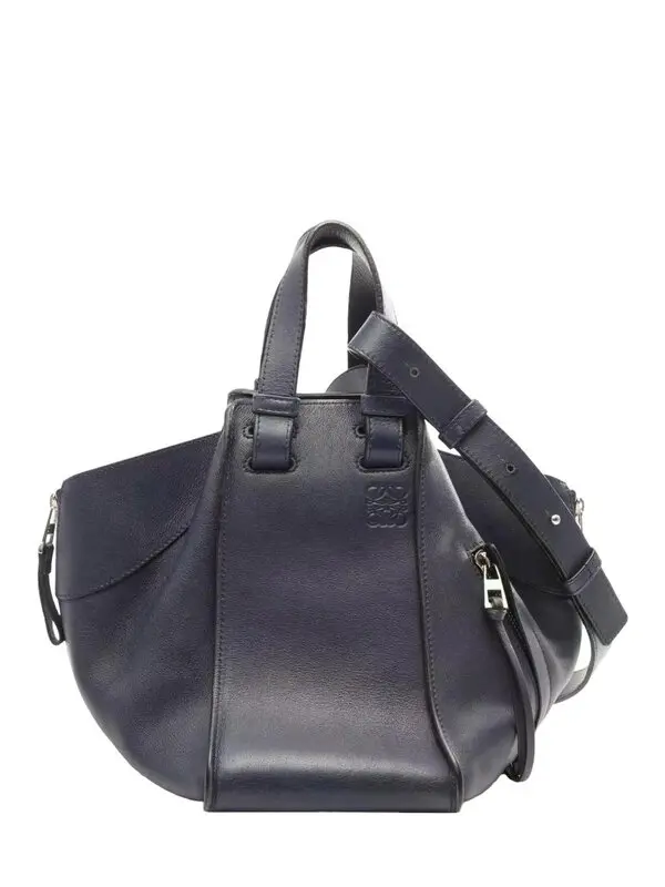 Loewe 2000s Small Hammock Leather Tote Bag - Blue