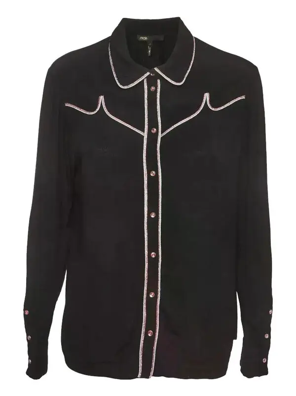 Maje Cake Western-style Crepe Shirt - Black