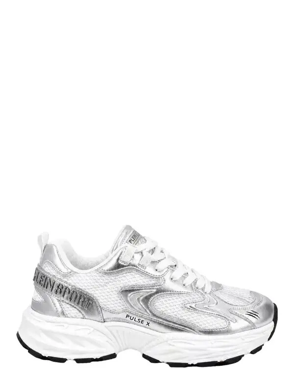 PLEIN SPORT Runner Pulse X Metallic Sneakers - Silver