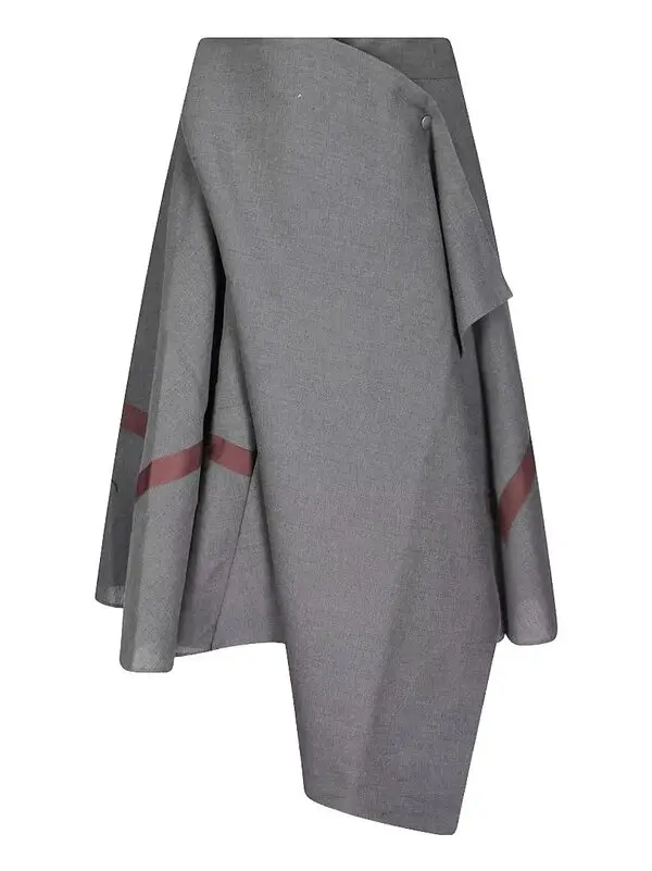 NICCOLO PASQUALETTI Perimetro Asymmetric Draped Maxi Skirt - Grey
