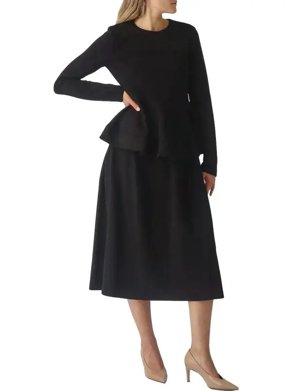 MEIMEIJ Seam-detail A-line Midi Skirt - Black