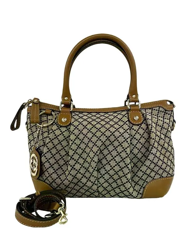 Gucci 2000-2015 Diamante Canvas Sukey Satchel - Neutrals