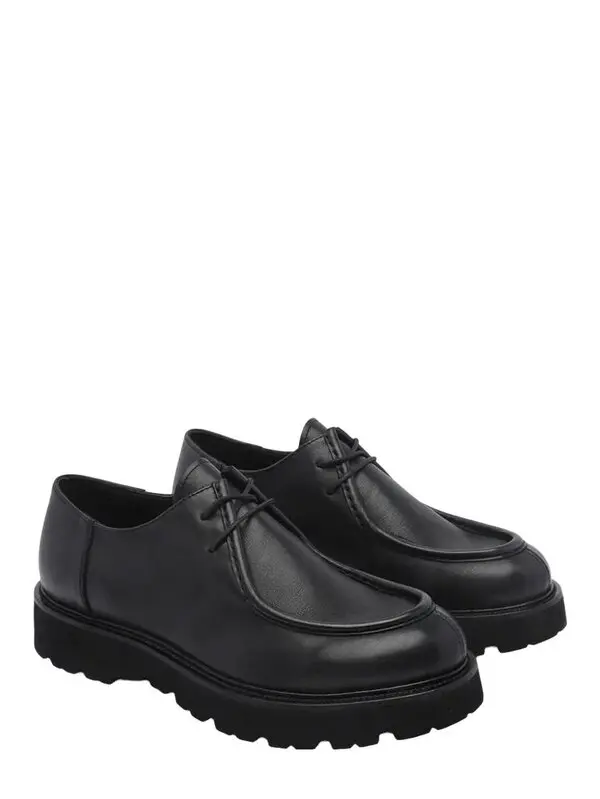 PAWELK'S Lace-up Leather Derby Shoes - Black