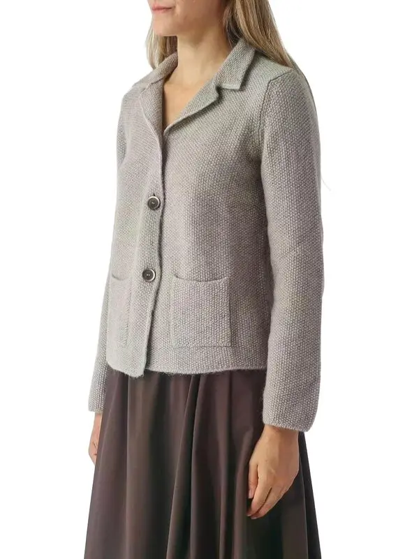 GRAN SASSO Knit Notched-lapel Cardigan - Grey