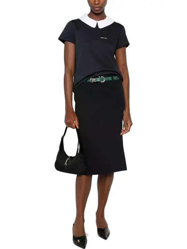 N°21 Contrast-collar Chest-pocket Top - Blue