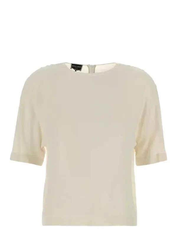 Giorgio Armani Georgette Short-sleeve Silk Blouse - White