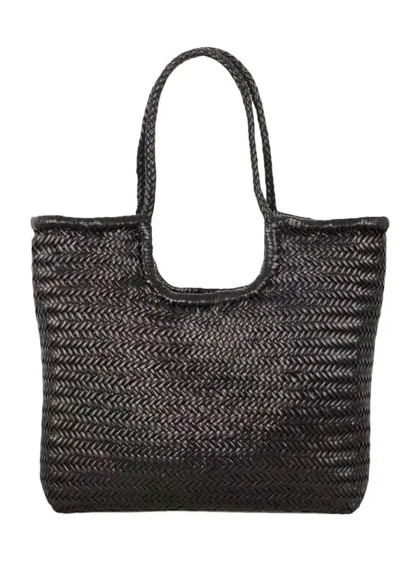 Dragon Diffusion Ns Diagonal Triple Jump Woven Leather Tote Bag - Black