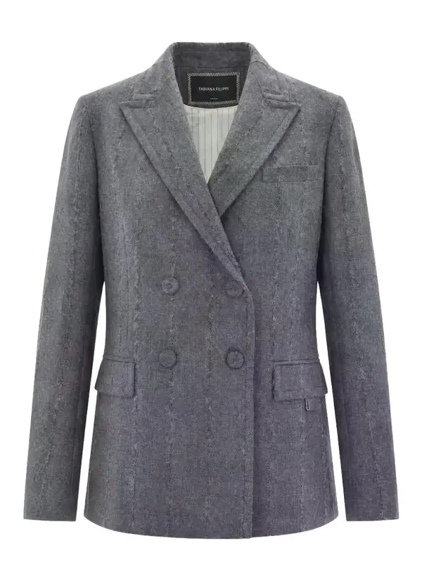 Fabiana Filippi Double-breasted Pinstripe Jacket - Grey