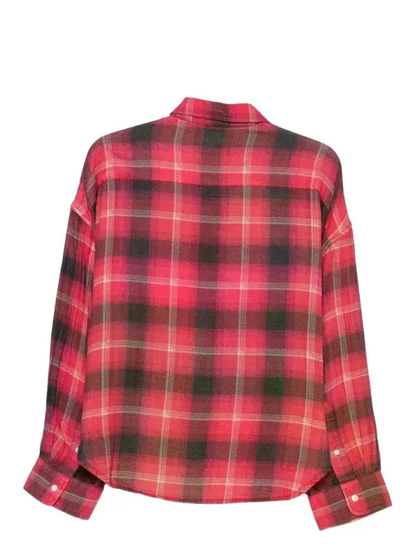 Denimist Plaid-pattern Cropped Shirt - Red