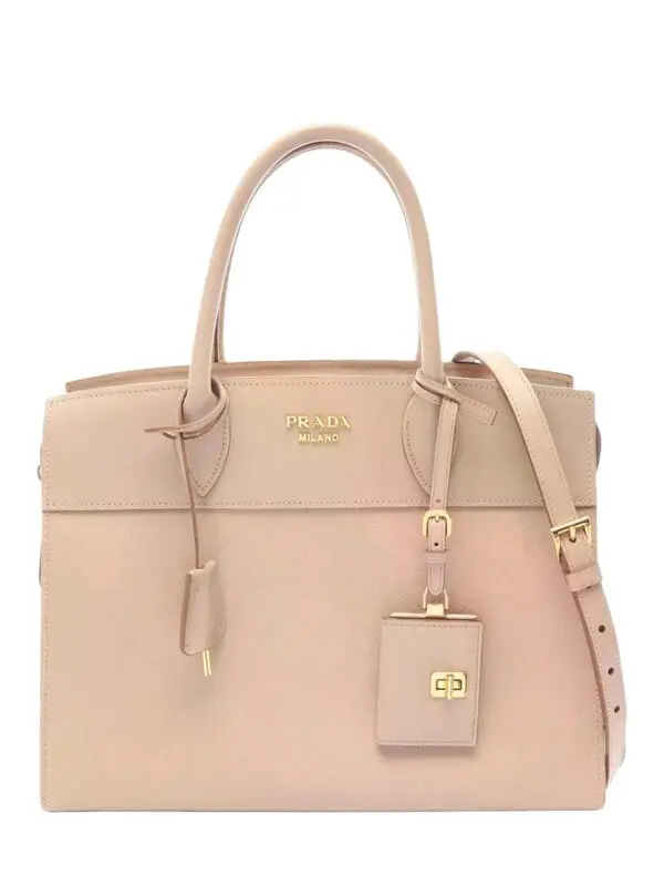 Prada 2010s Esplanade Saffiano Leather Tote Bag - Neutrals