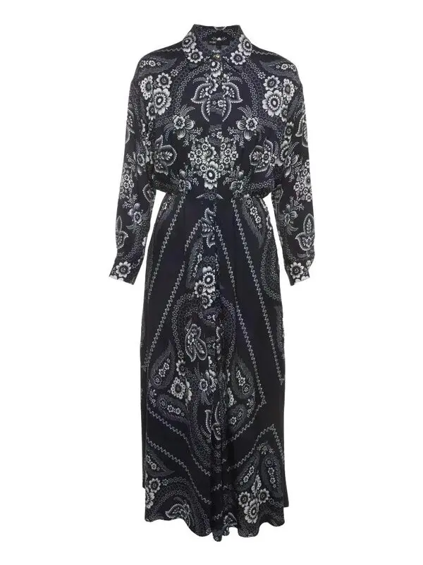 Maje Bandana-print Maxi Shirt-dress - Blue