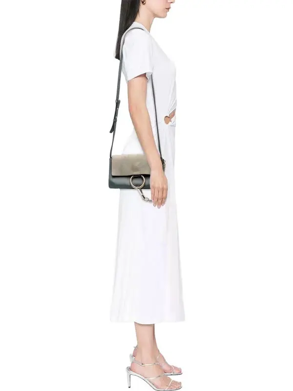 Chloé 2017 Small Suede And Calfskin Faye Crossbody Bag - Grey