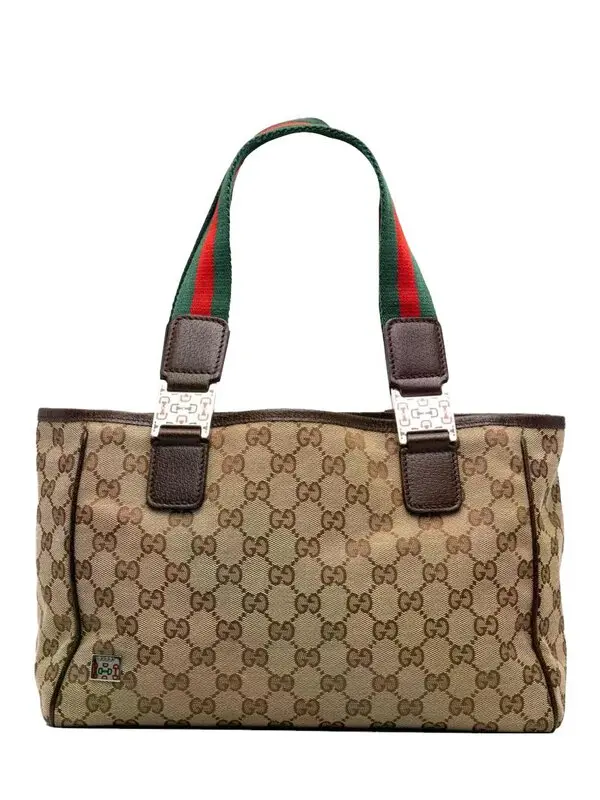 Gucci 2000-2015 Gg Canvas Web Horsebit Tote Bag - Neutrals