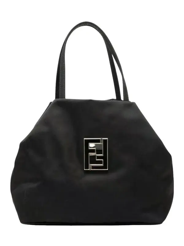 Fendi 2000-2010 Nylon Ff Handbag - Black