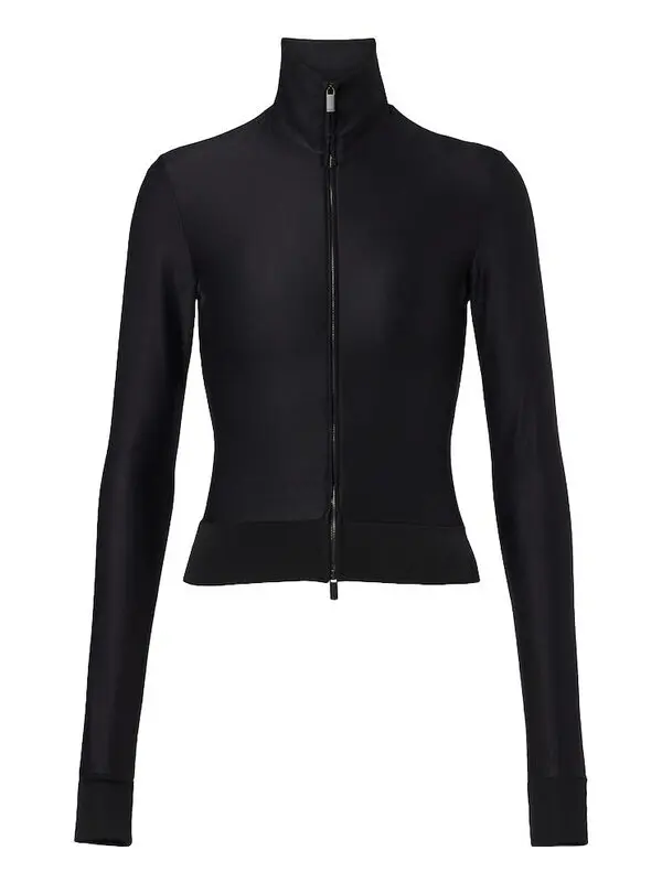 Gucci Silk-blend Zip-up Top - Black