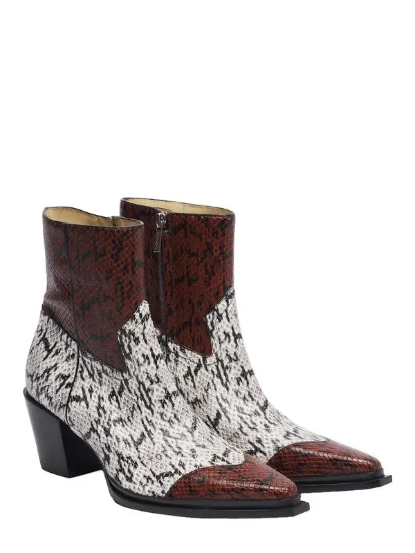 JIMMY CHOO Cece Snake-effect Leather Cowboy Boots - Multicoloured