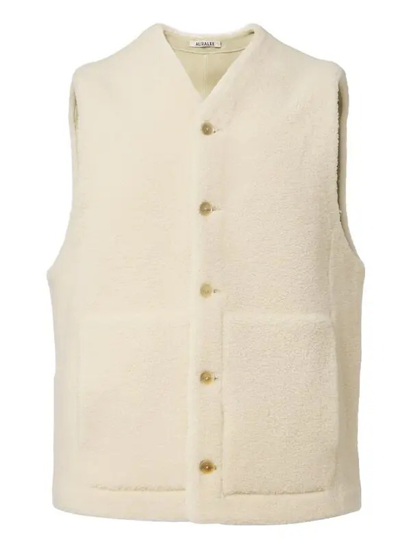 Auralee Reversible Shearling Vest - Beige