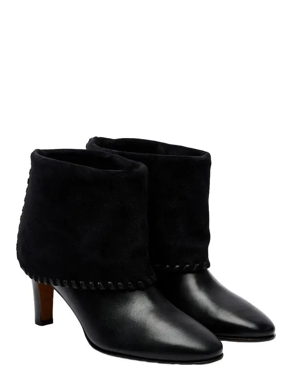 Zimmermann Alchemy Suede-trimmed Leather Ankle Boots - Black