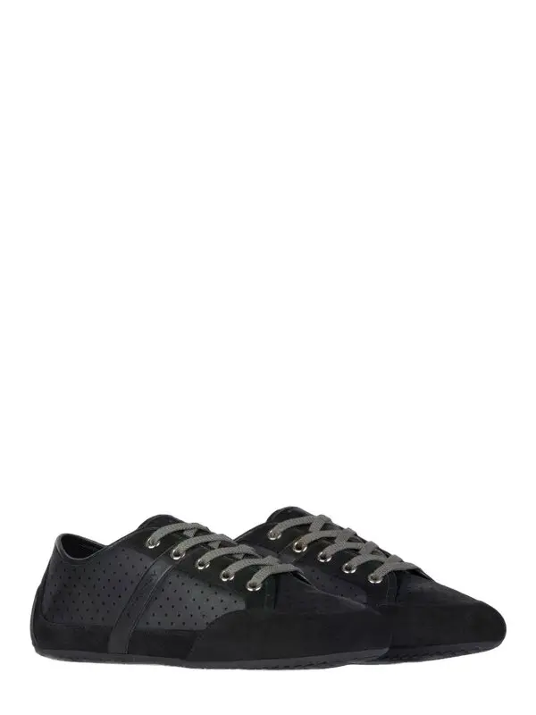 Givenchy Perforated-leather Suede Sneakers - Black