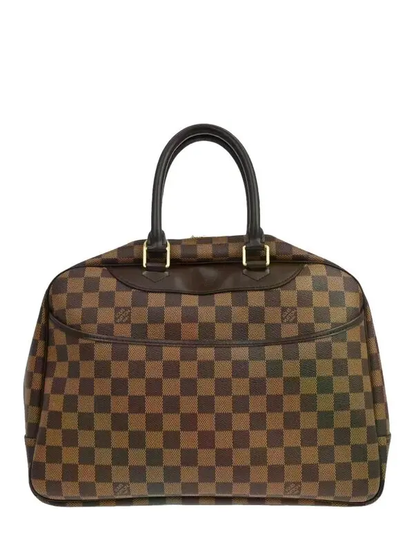 LOUIS VUITTON 2002 Damier Ebene Deauville Satchel Bag - Brown