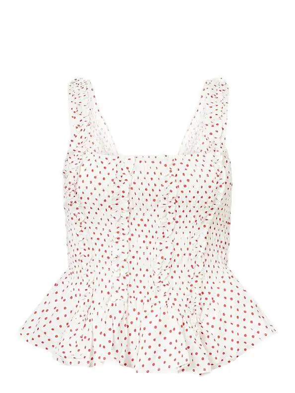 DAMSON MADDER Raphi Shirred Poplin Cotton Cami Top - Multi