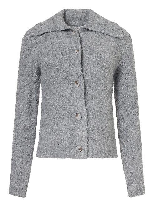 4TH & RECKLESS Carson Collared Knitted Cardigan - Grey
